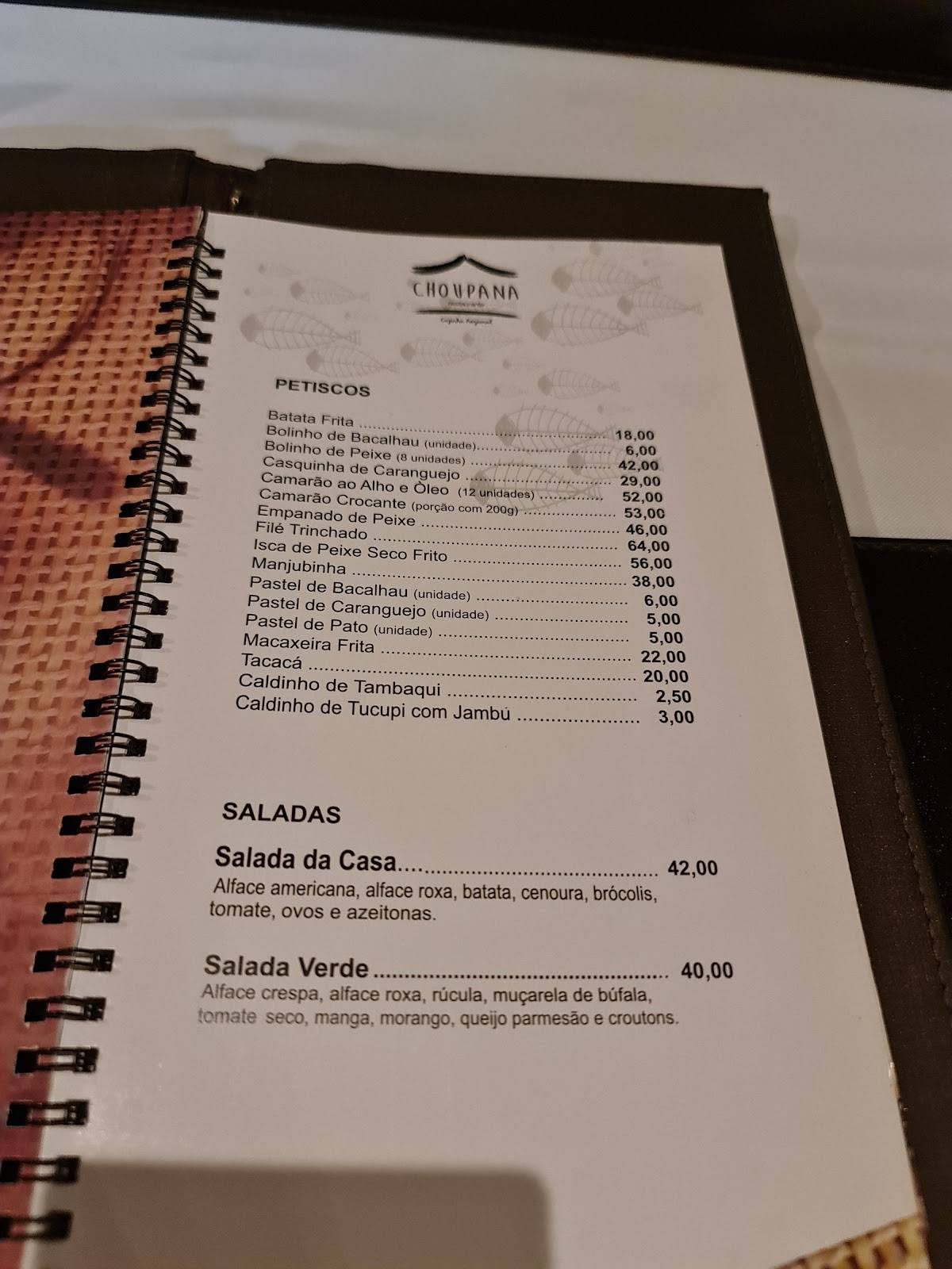 Menu em Choupana Cozinha Regional restaurante, Manaus
