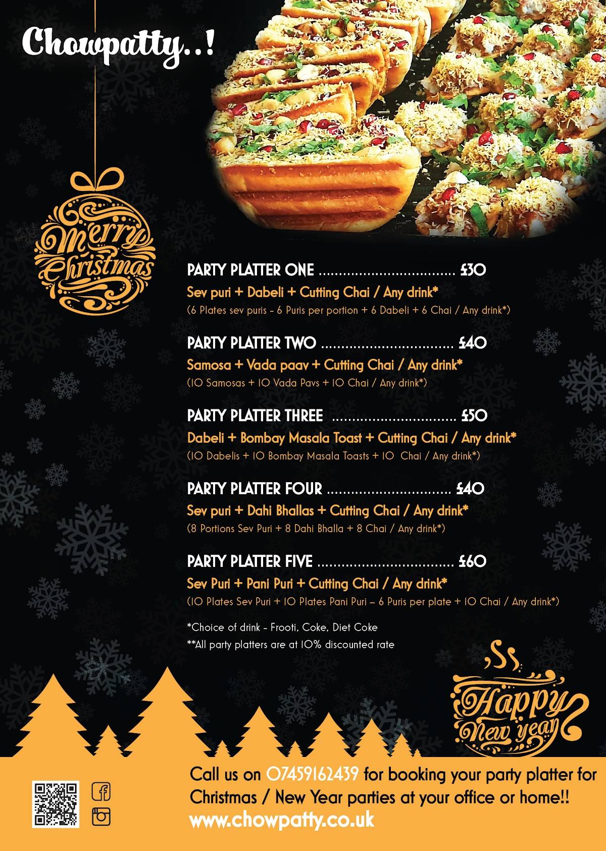 Menu at Chowpatty - Authentic Indian Street Food (Mile End) fast food ...