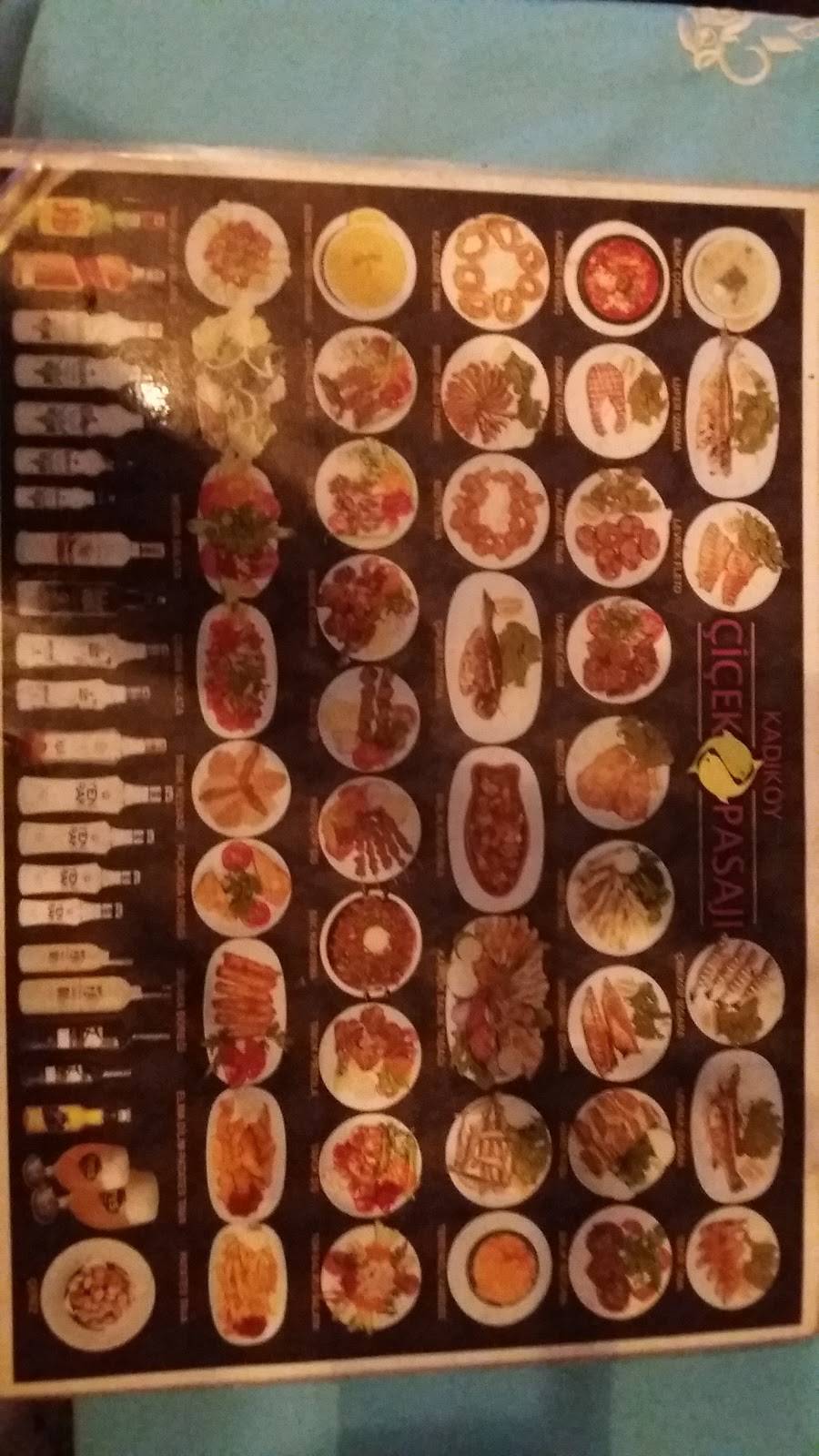 Menu at Çiçek Pasajı Restoran, Istanbul, Misbah Muayyeş Sk.