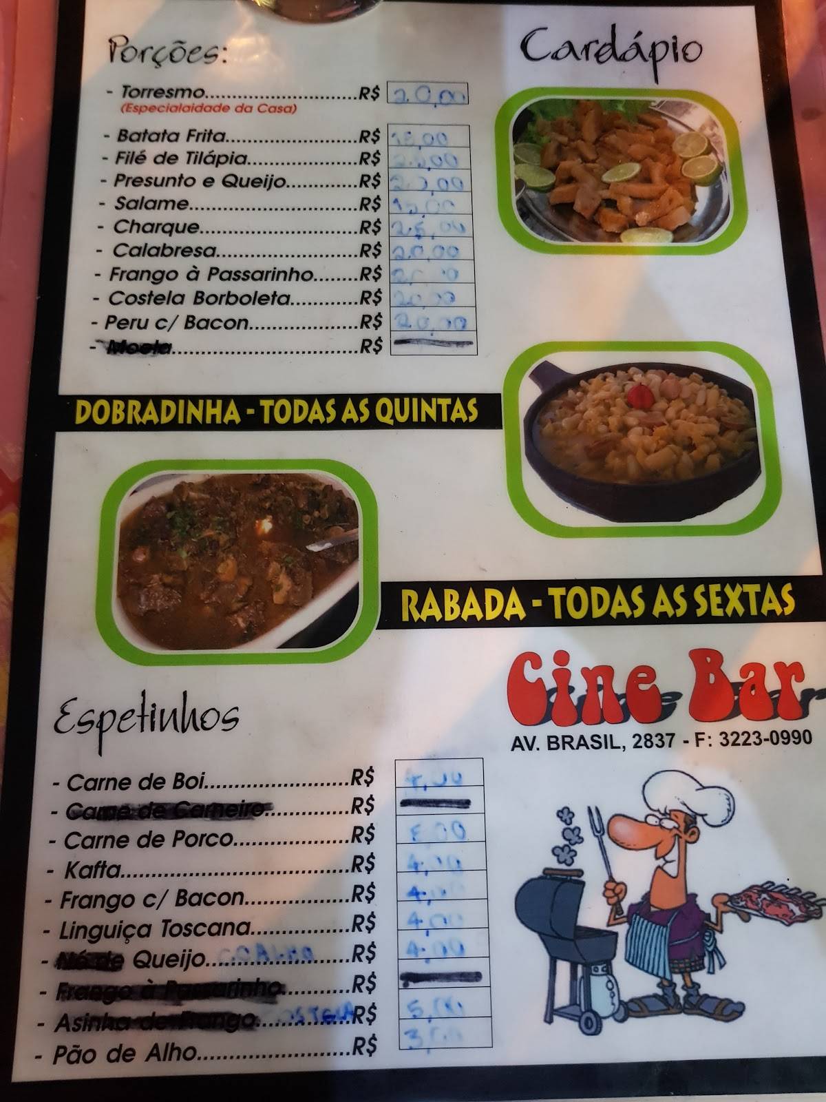 Menu em Cine Bar e Restaurante, Maringá