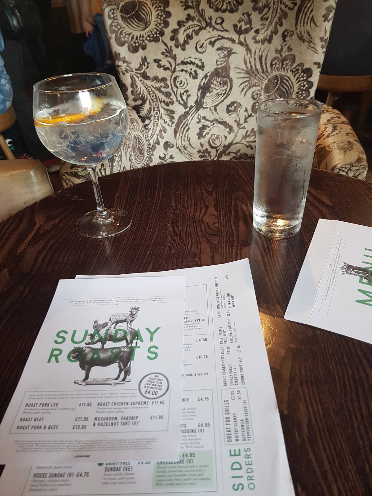 Menu at Clock Warehouse pub & bar, Derby