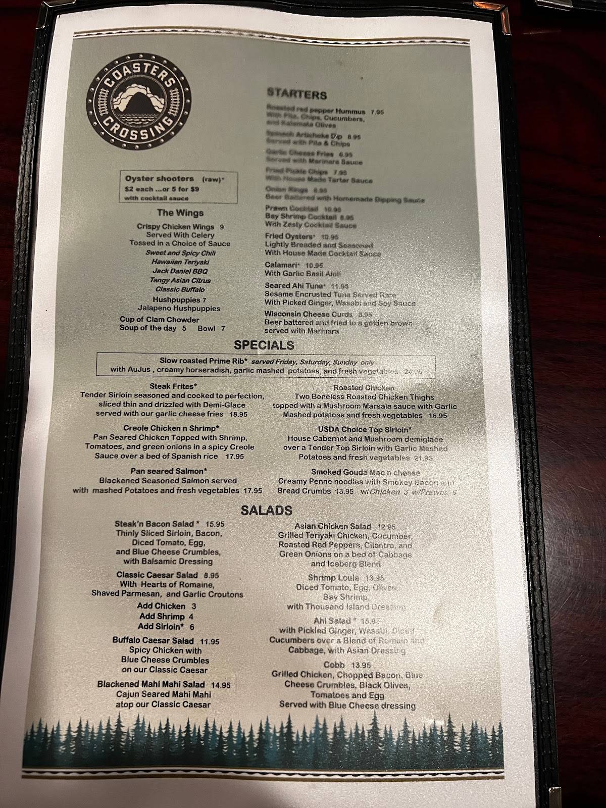 Menu at Coasters Crossing pub & bar, Oregon City