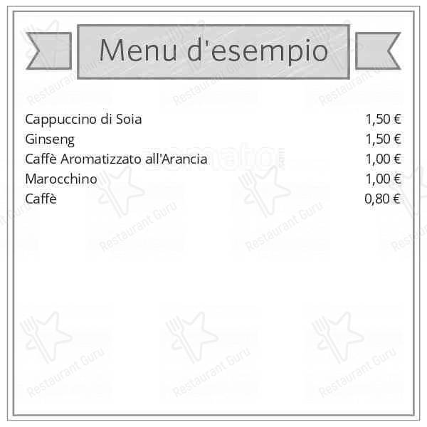 Carta del pub y bar Colazione Da Tiffany, Roma, Viale Palmiro Togliatti