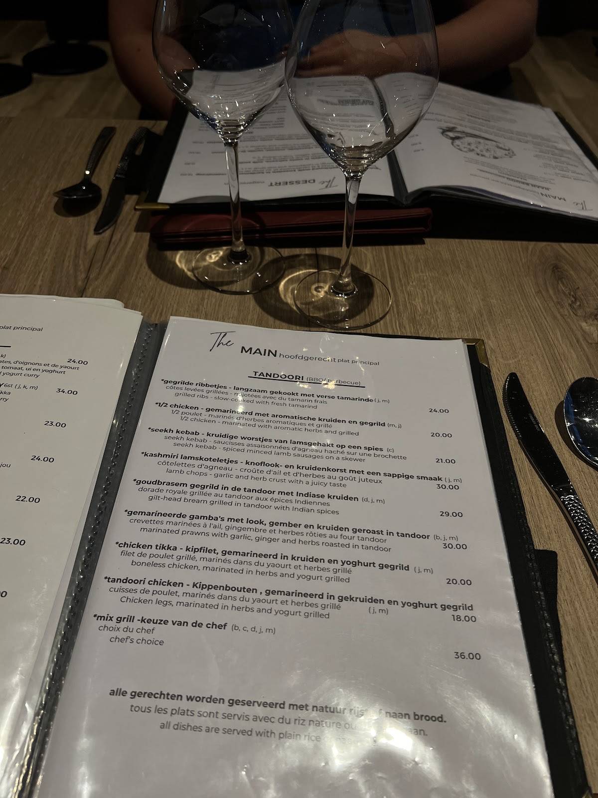 Menu at Colours and flavours, Blankenberge