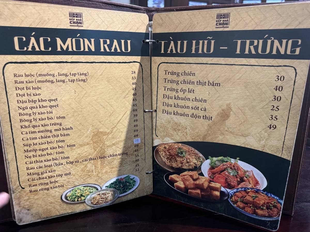 Menu at Cơm gia đình - Bếp nhà Chạn restaurant, Da Nang