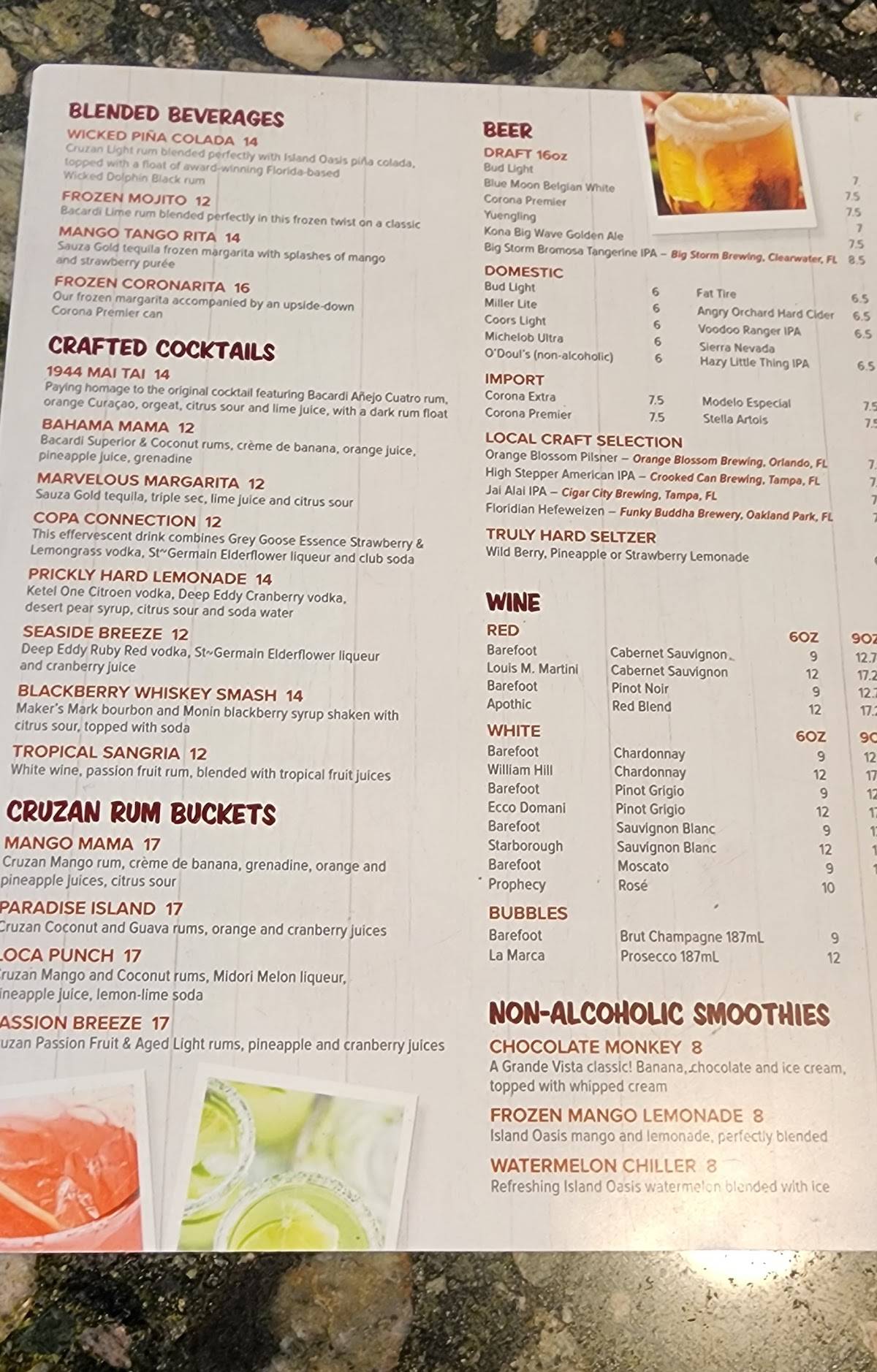 Menu at Copa Loca Bar & Grill, Orlando