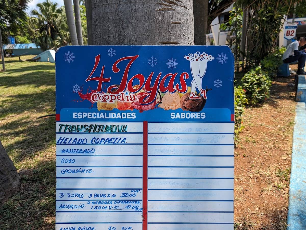 Carta del restaurante Coppelia, La Habana