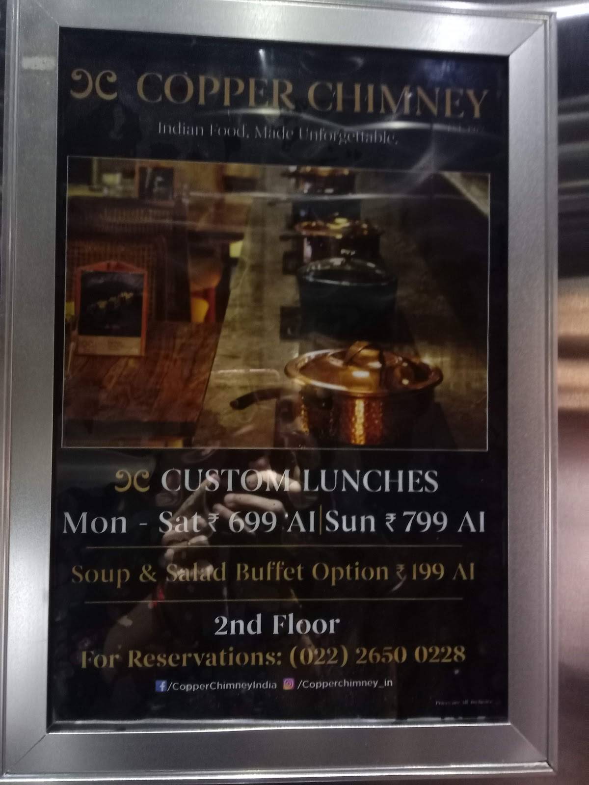 Menu at Copper Chimney - Authentic Indian Food Near Bandra East (BKC ...