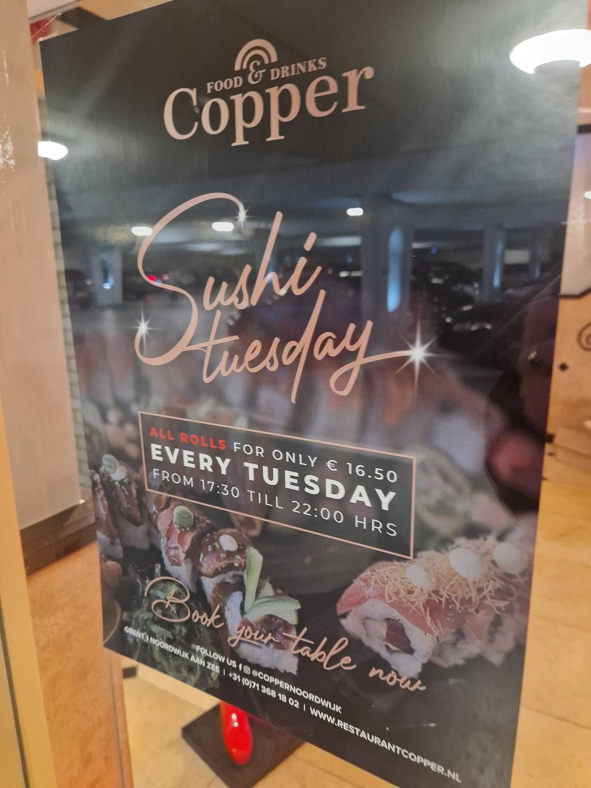 Menu at Copper Food & Drinks, Noordwijk