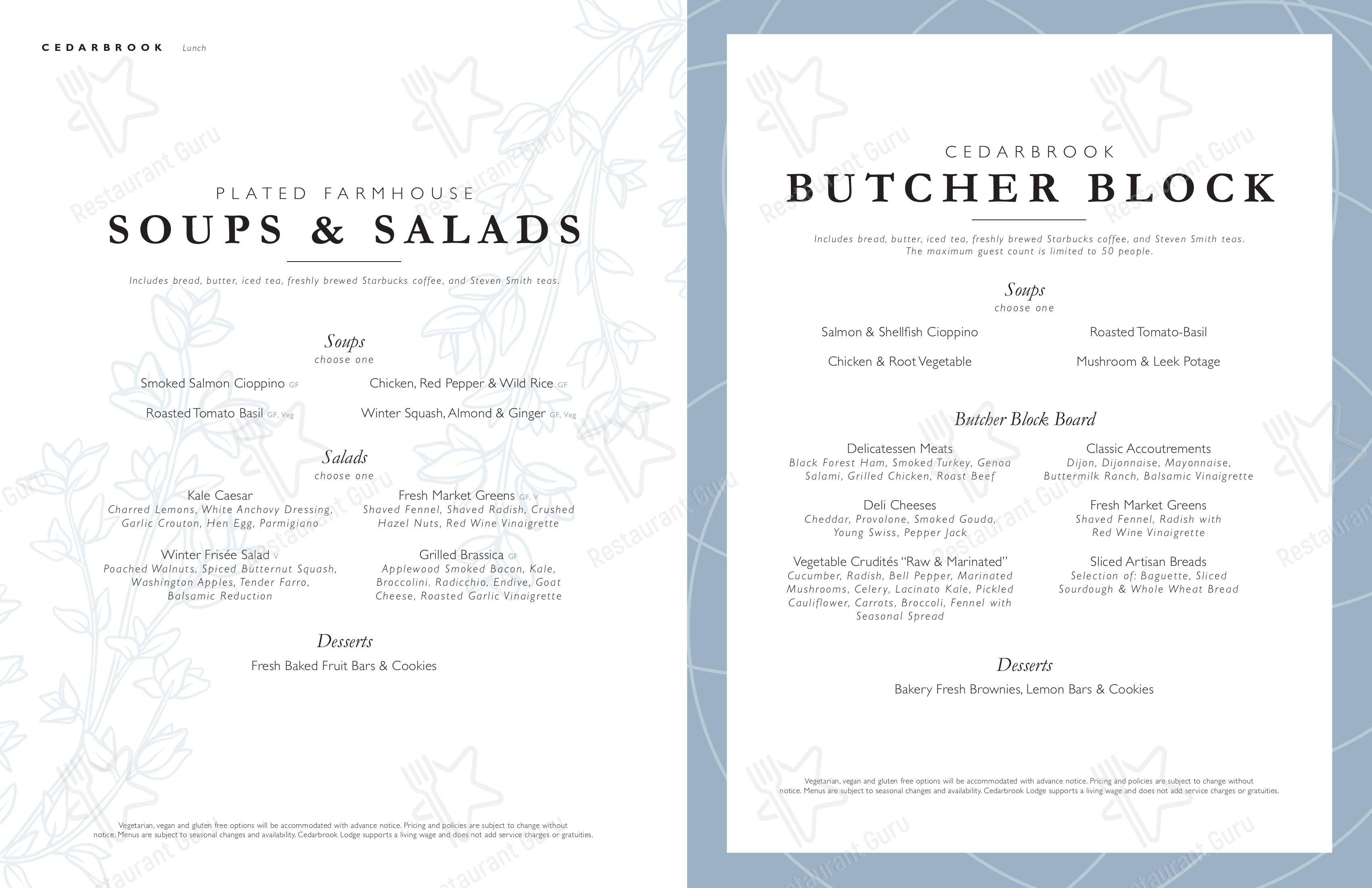 Menu at Copperleaf Restaurant & Bar, SeaTac