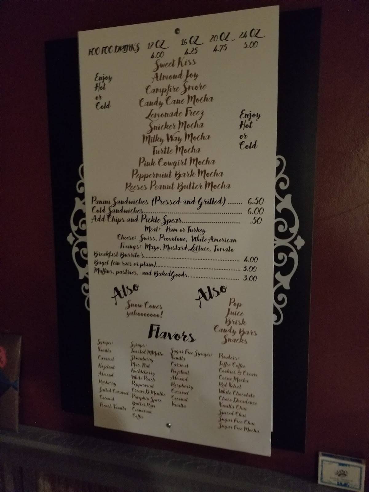 Menu at Crazy Bean restaurant, Big Timber