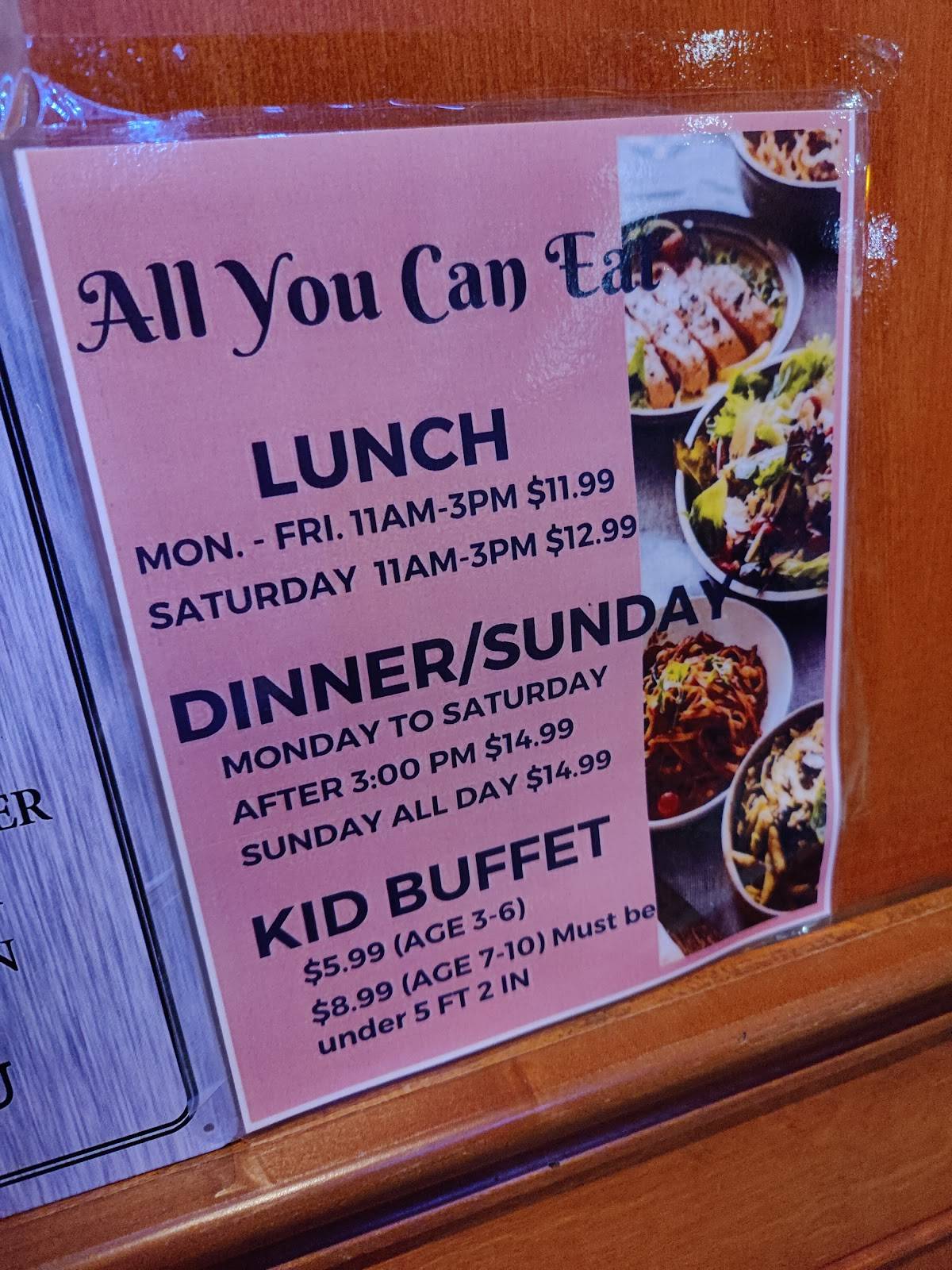 Menu at Crazy Buffet restaurant, Evansville
