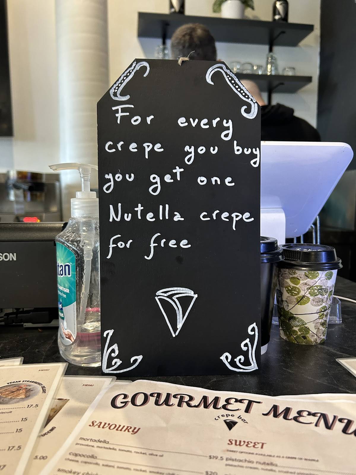 Menu at Crepe Bar, North Adelaide