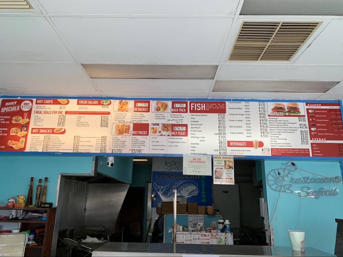 Menu at Crustaceans Seafood fast food, Cannon Hill