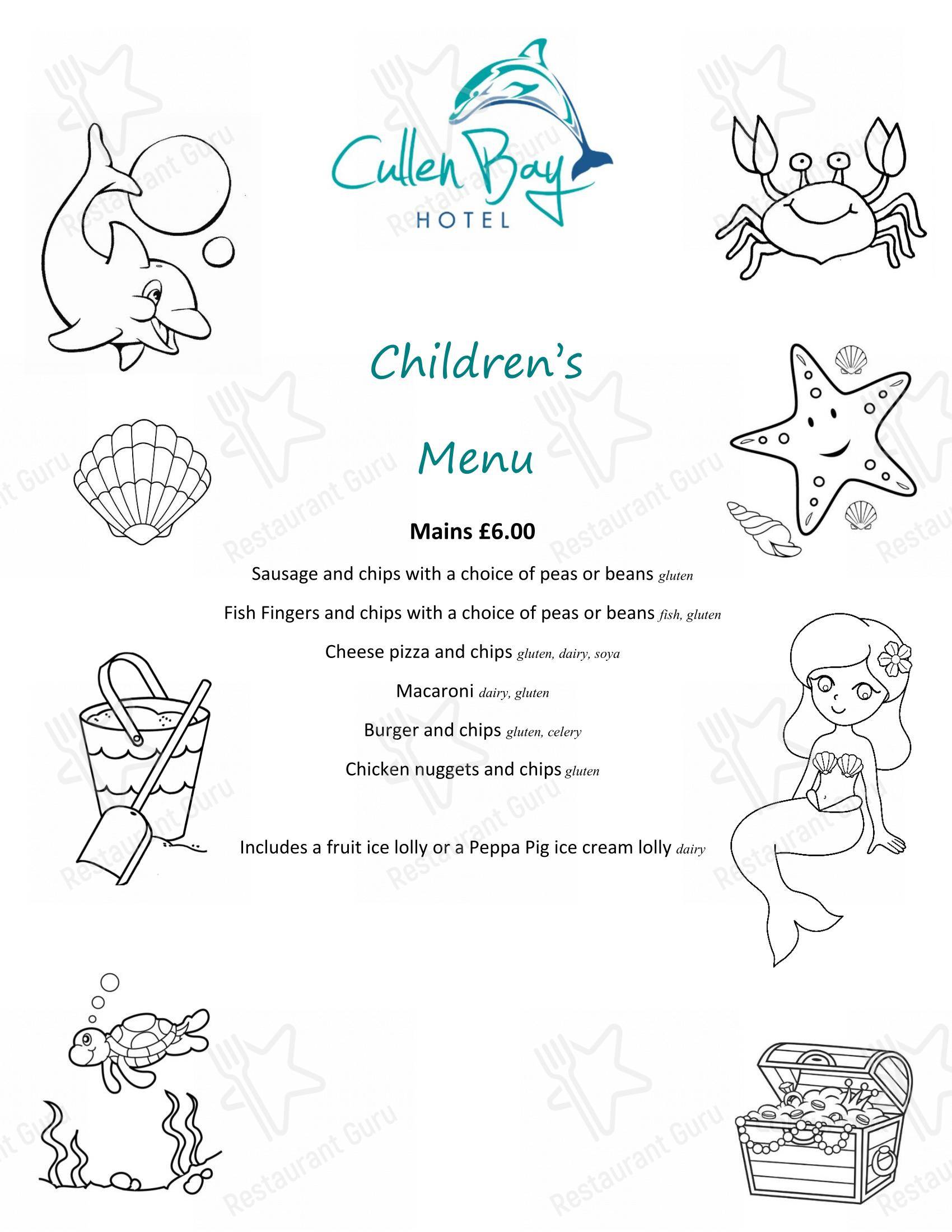 Menu at Cullen Bay Hotel pub & bar, Cullen