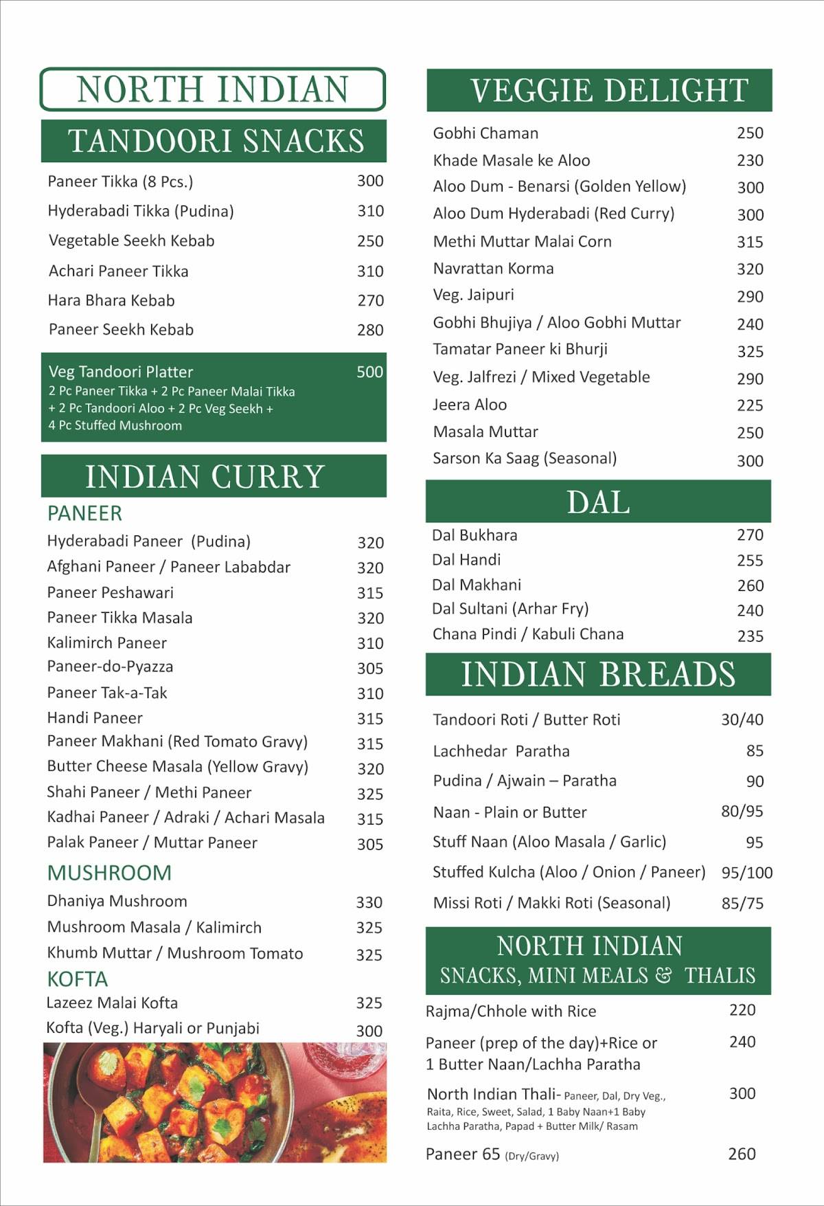 Menu at Curry Leaf, Allahabad, Edmonston road