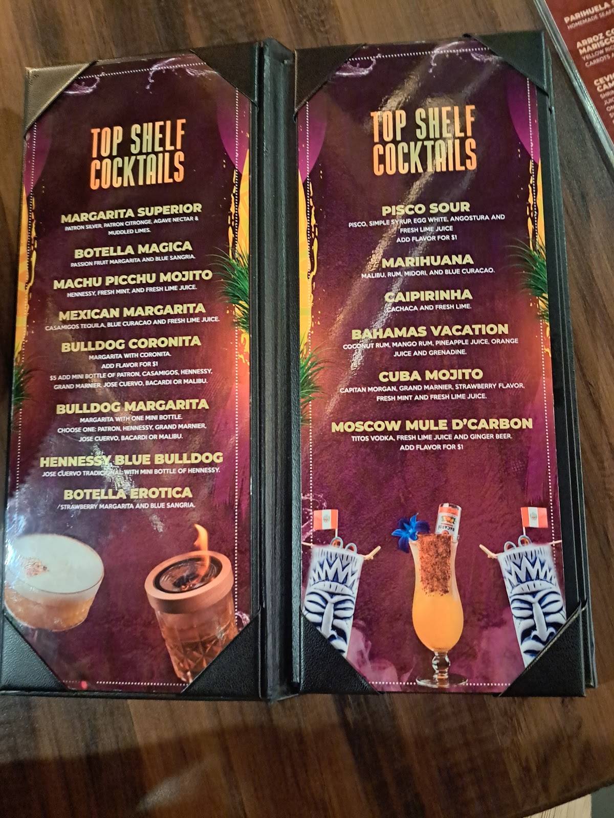 Menu at D'Carbon restaurant, Paterson, 855 River St