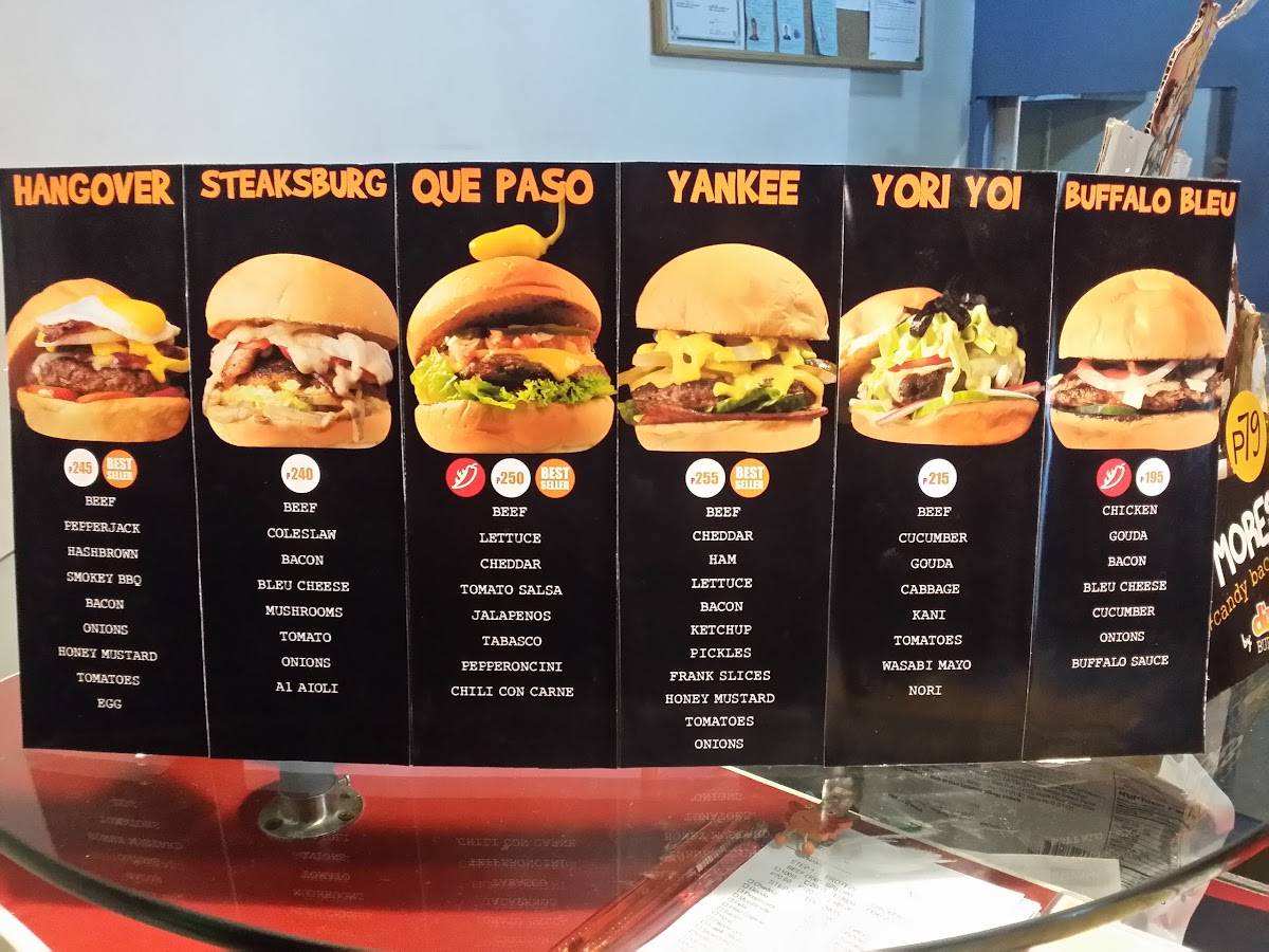 Carta del restaurante DIY Burgers, Legazpia, 701 Rizal Avenue