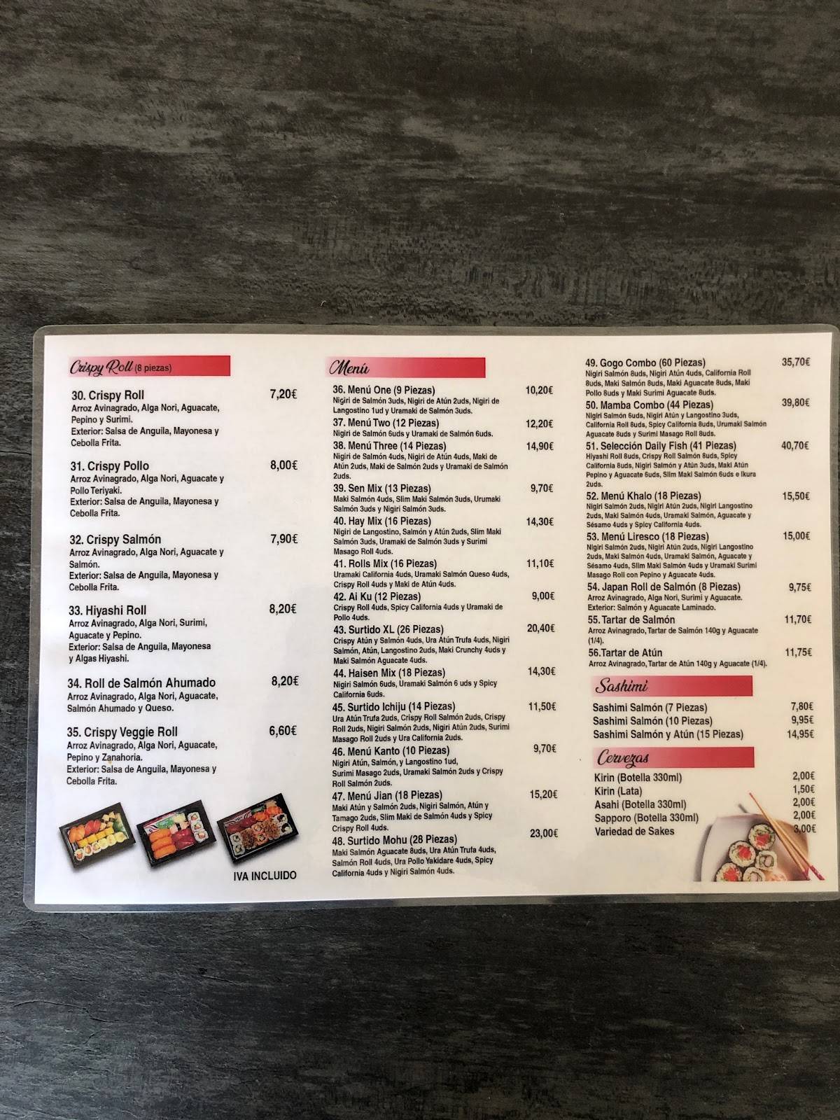 Carta del restaurante Daily Fish Sushi, Montequinto