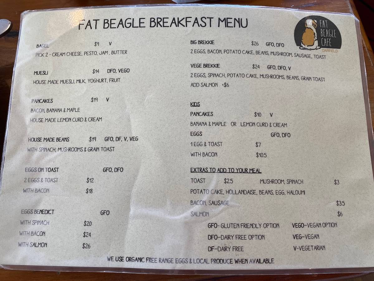 Menu at Dalethorpe House Cafe & Store, Darfield