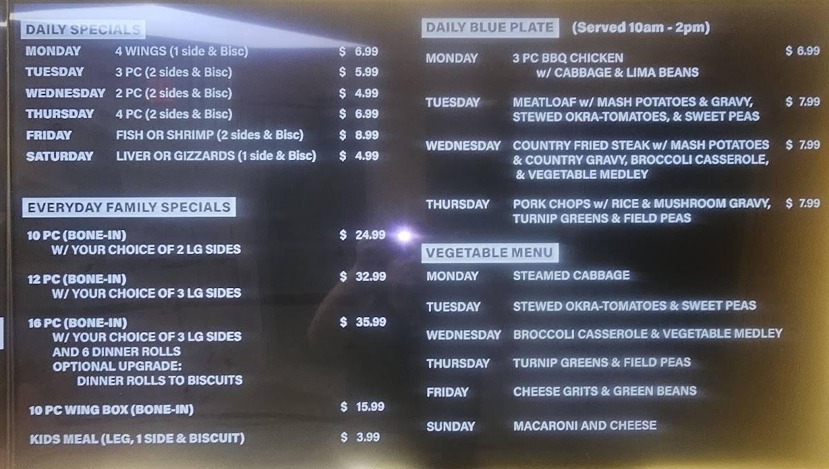 Menu at Danny's Fried Chicken fast food, Niceville, 408 E John Sims Pkwy