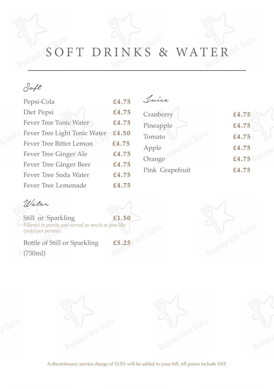 Menu at Darwin Brasserie pub & bar, London, Level 36