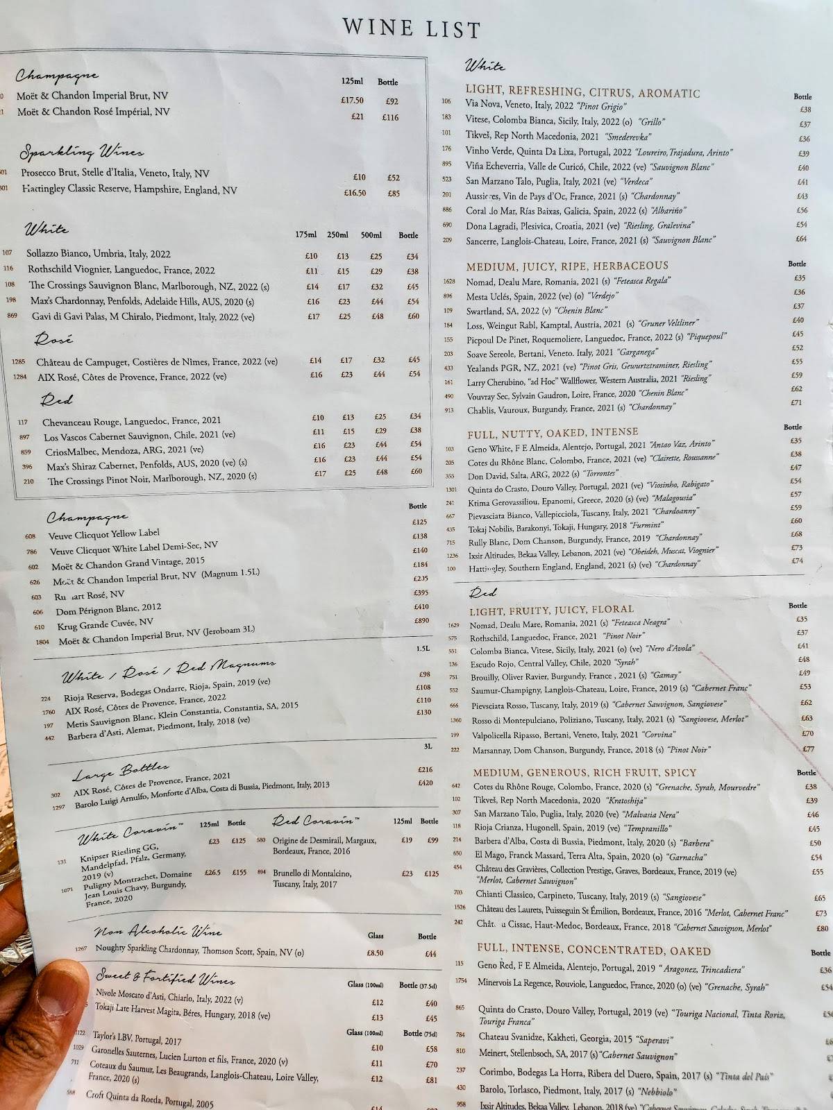 Menu at Darwin Brasserie pub & bar, London, Level 36