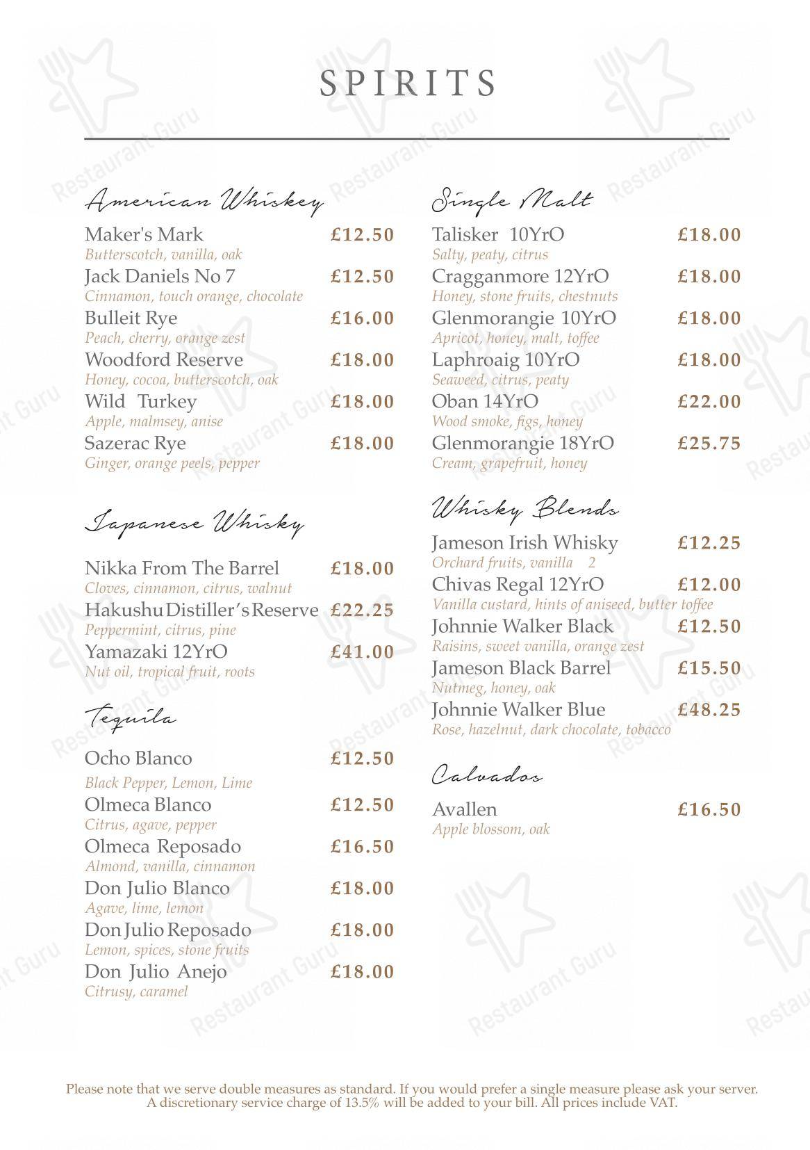 Menu at Darwin Brasserie pub & bar, London, Level 36