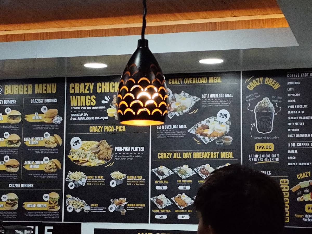 Menu at The Crazy Bite Co. Sky Cafe, Davao City