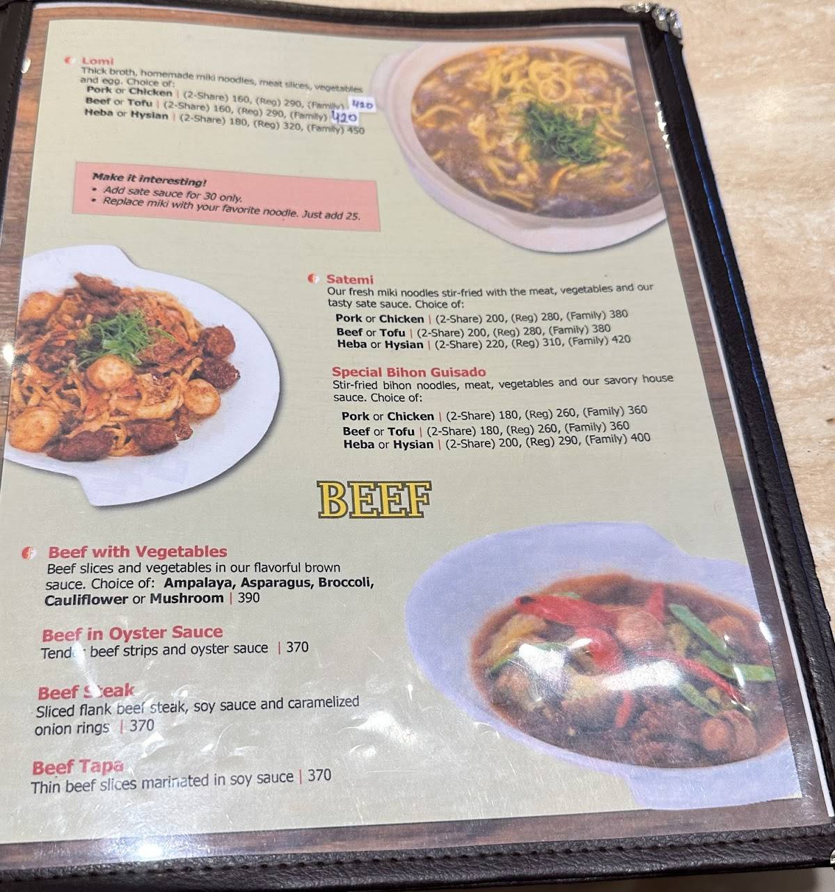 Menu at Davao Famous Restaurant - SM Lanang, Davao City, J.P. Laurel Ave