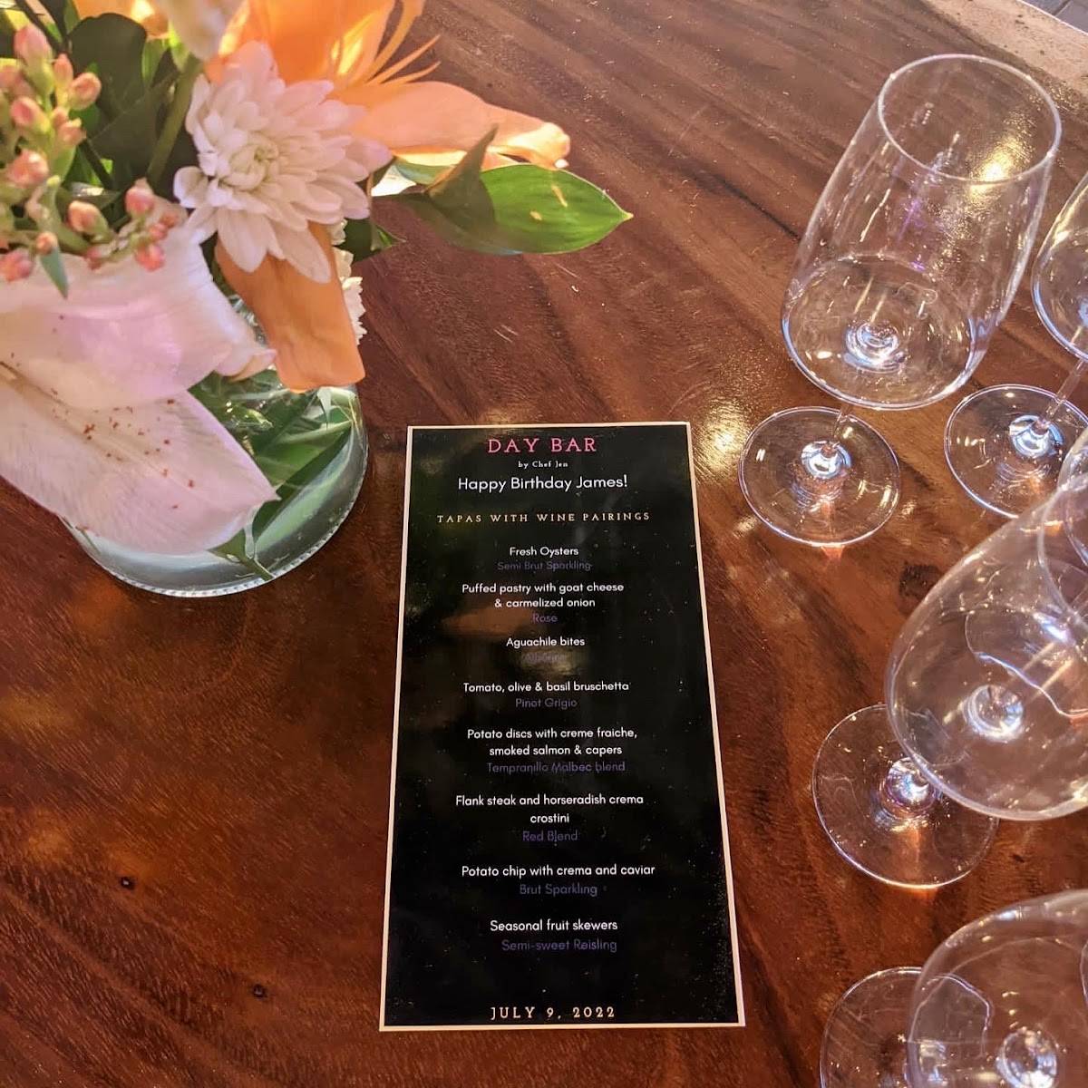 Menu at Day Bar, Puerto Vallarta