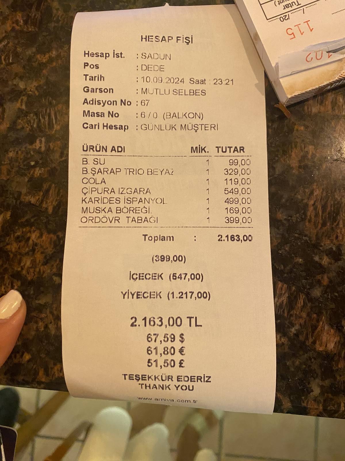 Menu at Dede Restaurant, Marmaris, Tepe Mah. Barbaros Cad. No:15 Yat Limanı