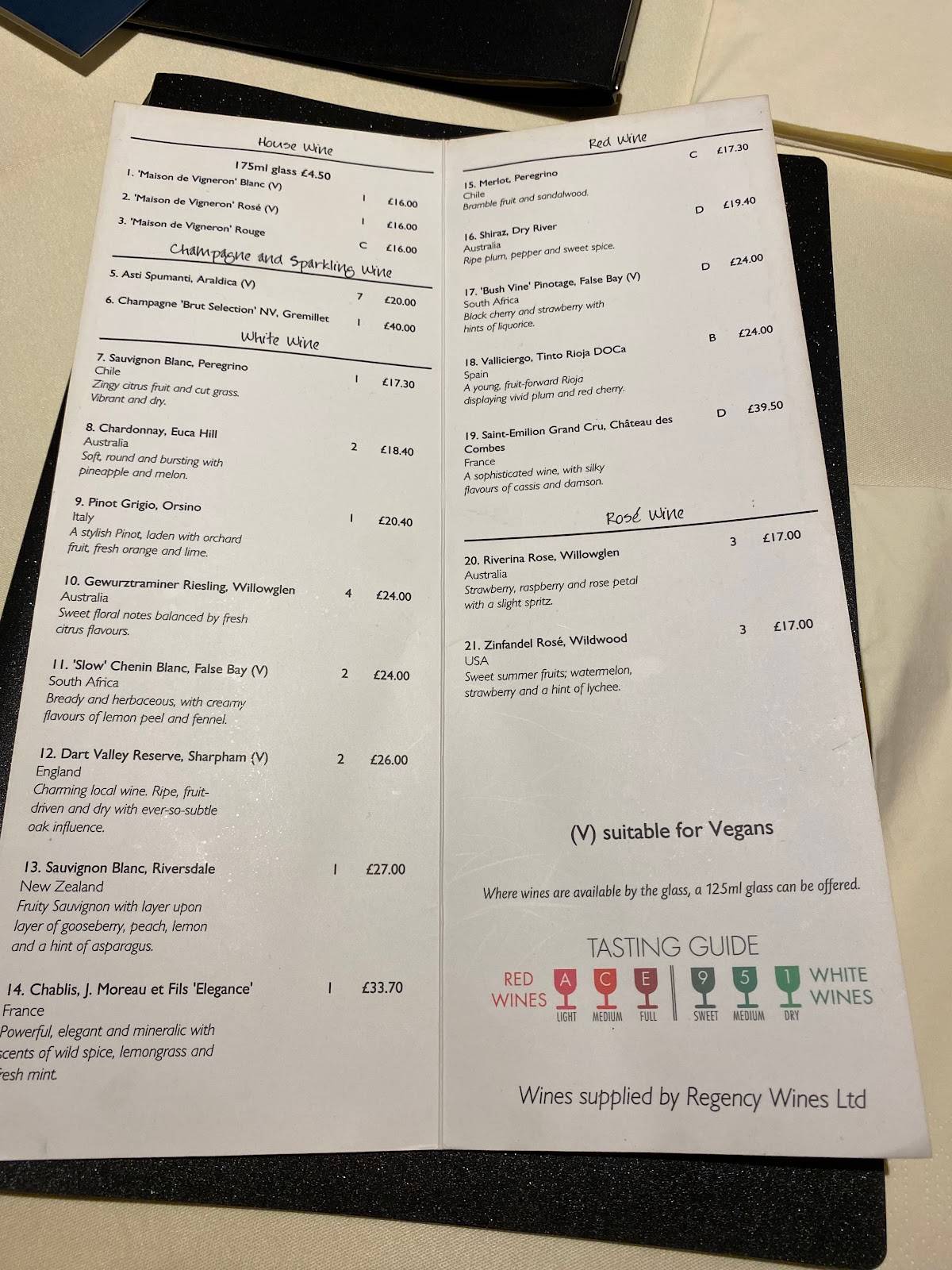 Menu at Dee Yi restaurant, Exeter