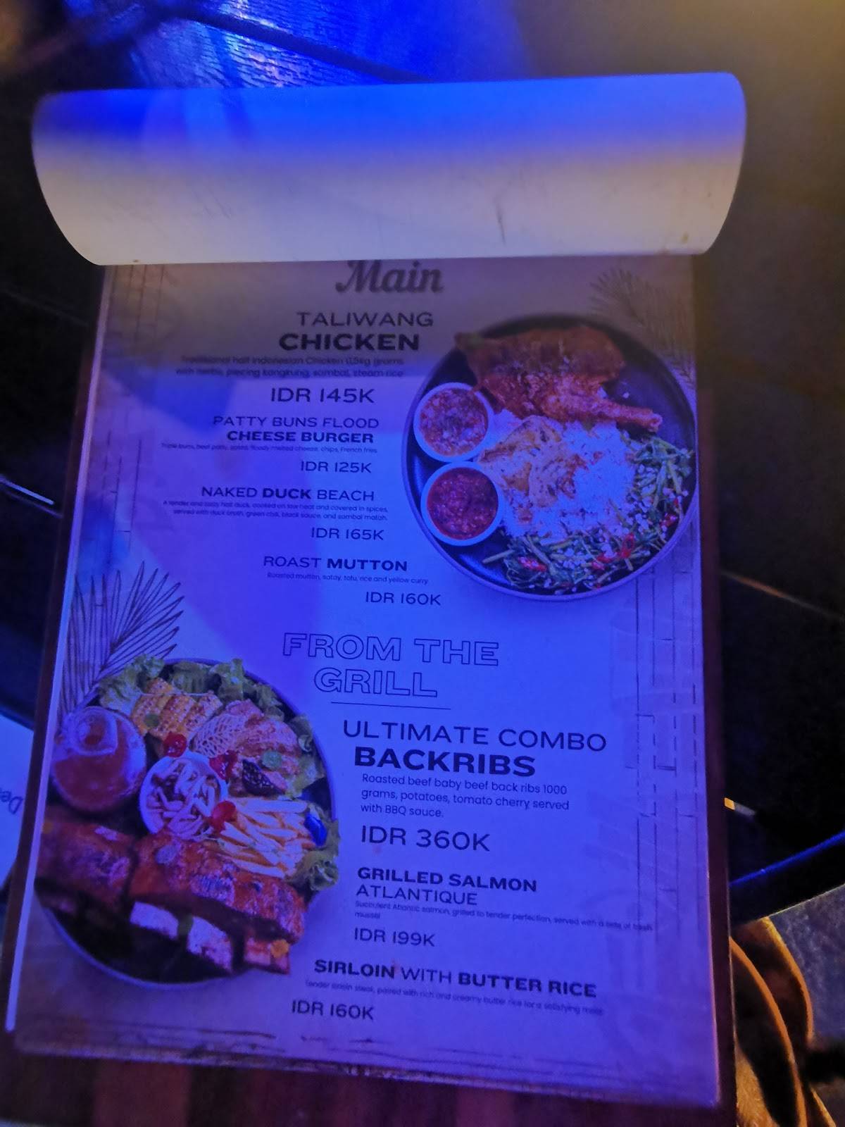 Menu at Deep Sea Beachclub, Batam