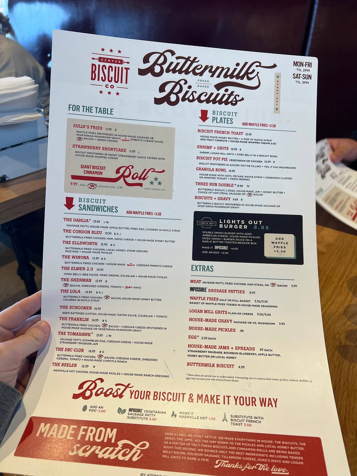 Menu at Atomic Cowboy home of Denver Biscuit Co & Fat Sully's NY Pizza ...