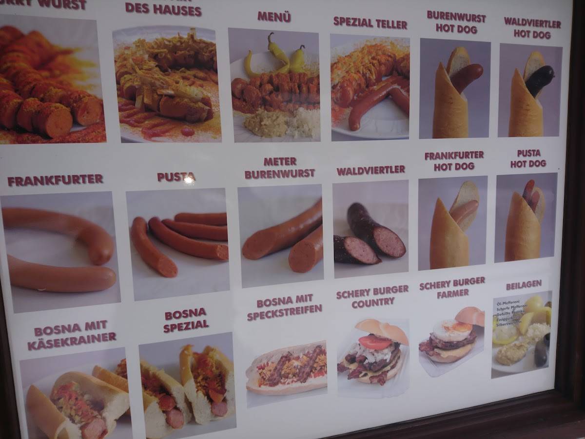 Menu at Der 49er Würstelstand restaurant, Vienna