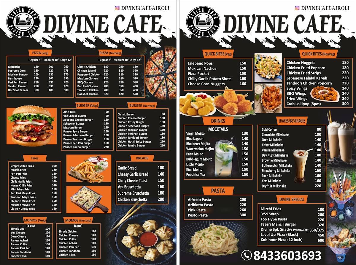 Menu at Divine Cafe, Navi Mumbai