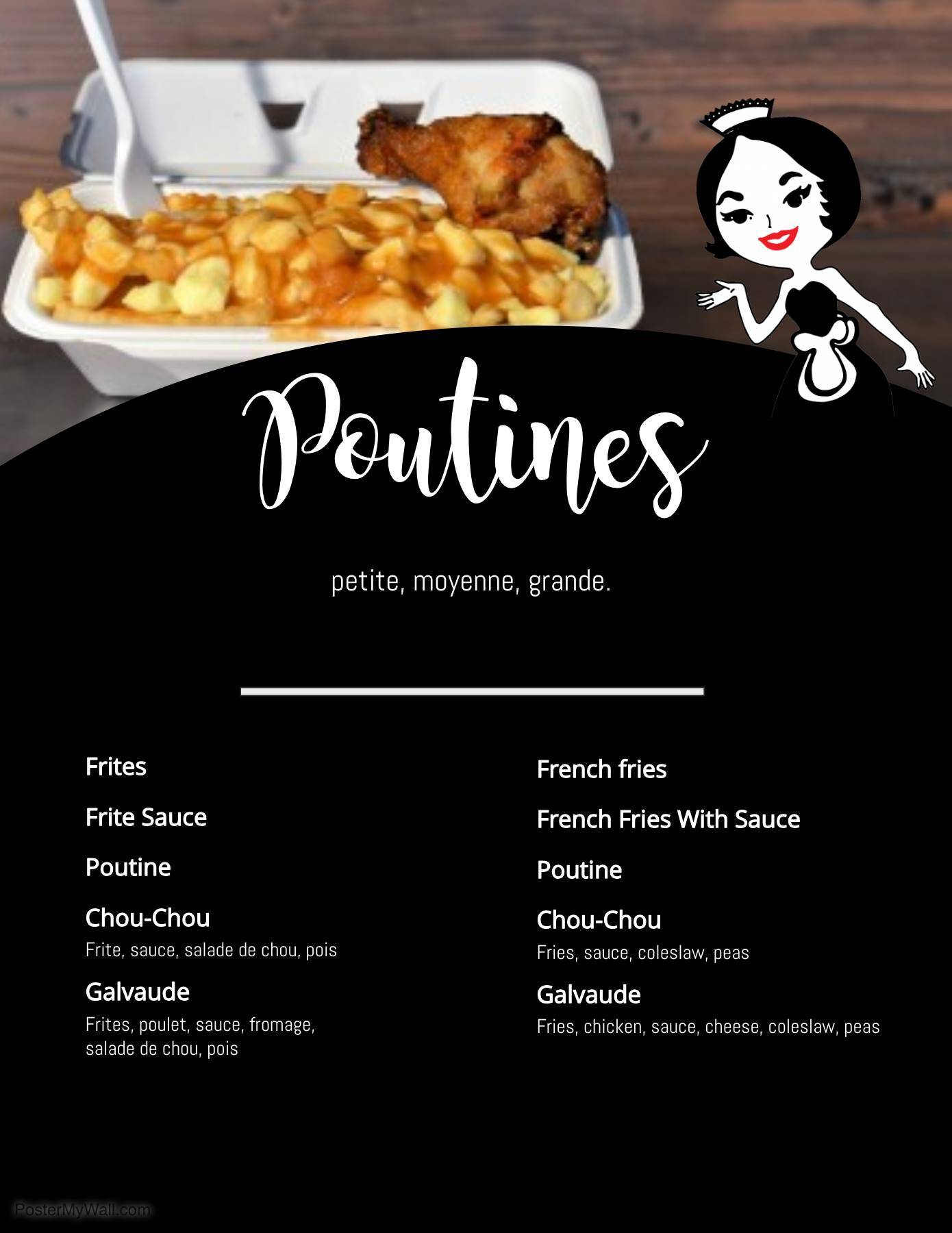Menu au Dixie Lee restaurant, Bonaventure, 80 QC-132