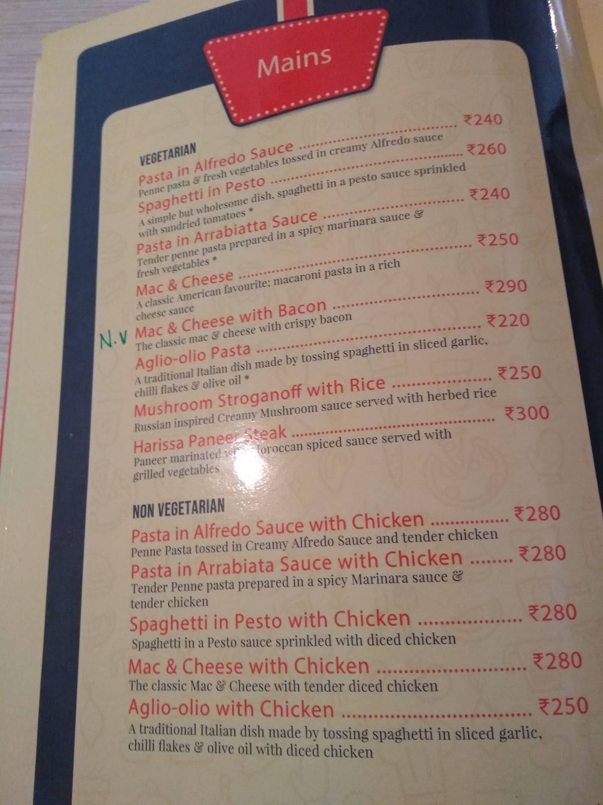 Menu at Django Bengaluru, Bengaluru