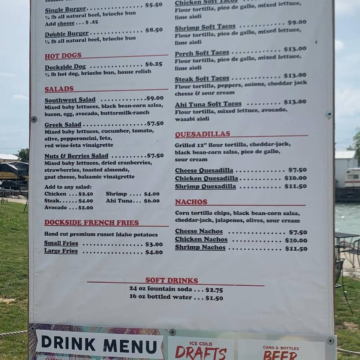 Menu at Dockside Cafe, Sandusky