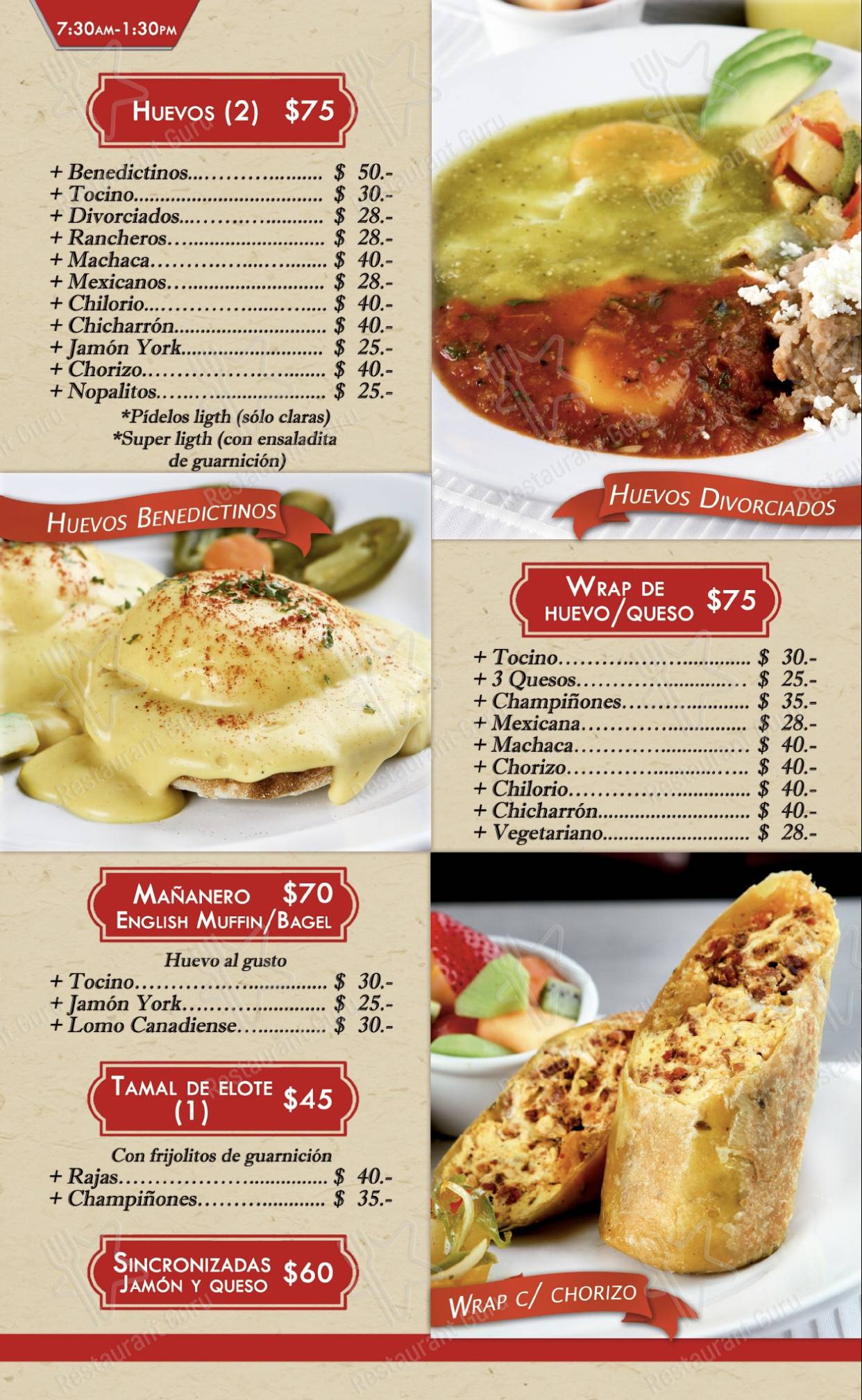 Carta del restaurante Dolce Mami Suc. Zona Dorada, Mazatlán, Av Camarón ...