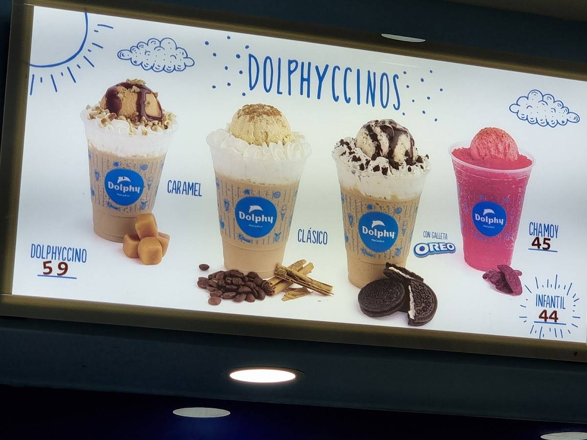 Carta del postres Helados Dolphy Galerías, Zapopan, Plaza Galerias