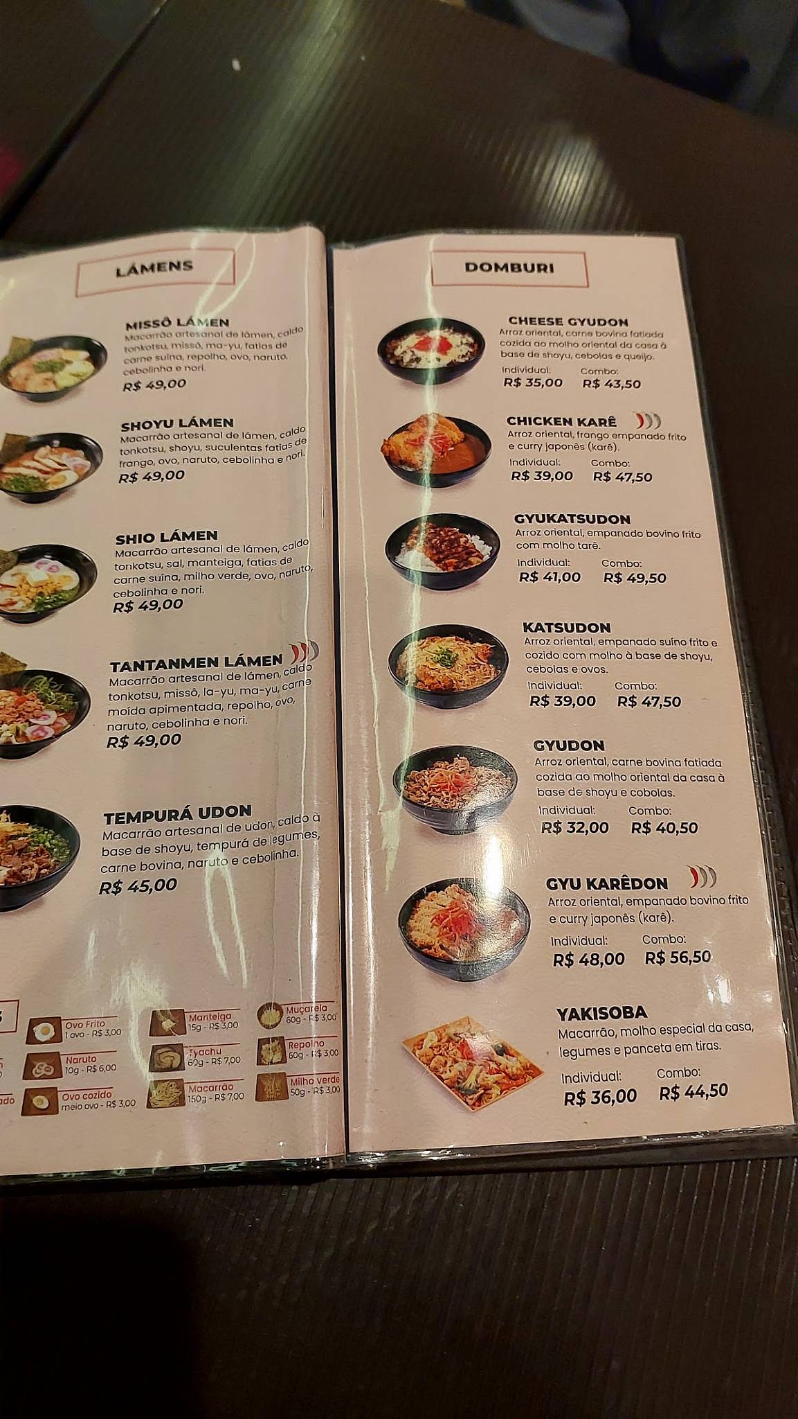 Menu em Domburiya by Hachimitsu restaurante, Londrina