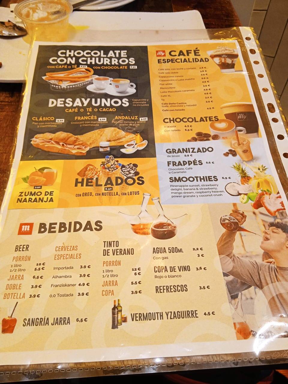 Menu at Doña Castiza Churros y Bocadillos Calamares restaurant, Madrid