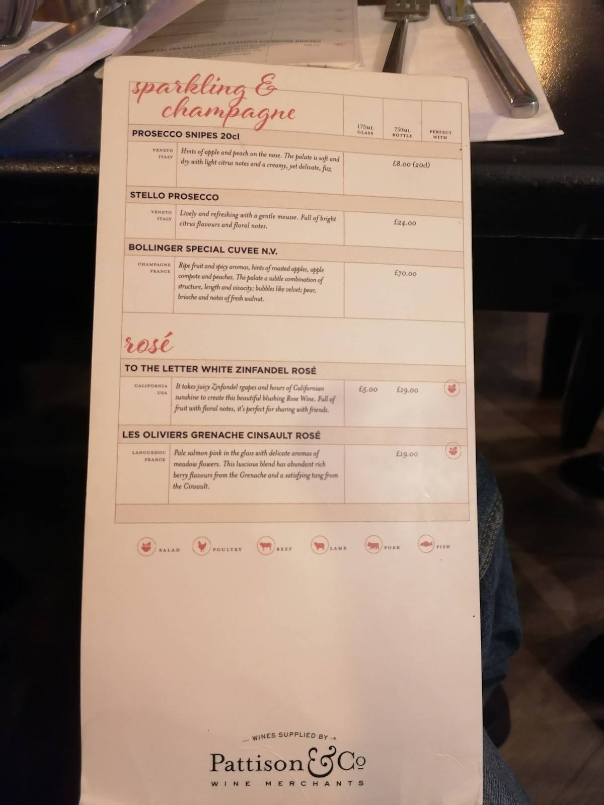 Menu at The Bull & Claw Donaghadee restaurant, Donaghadee