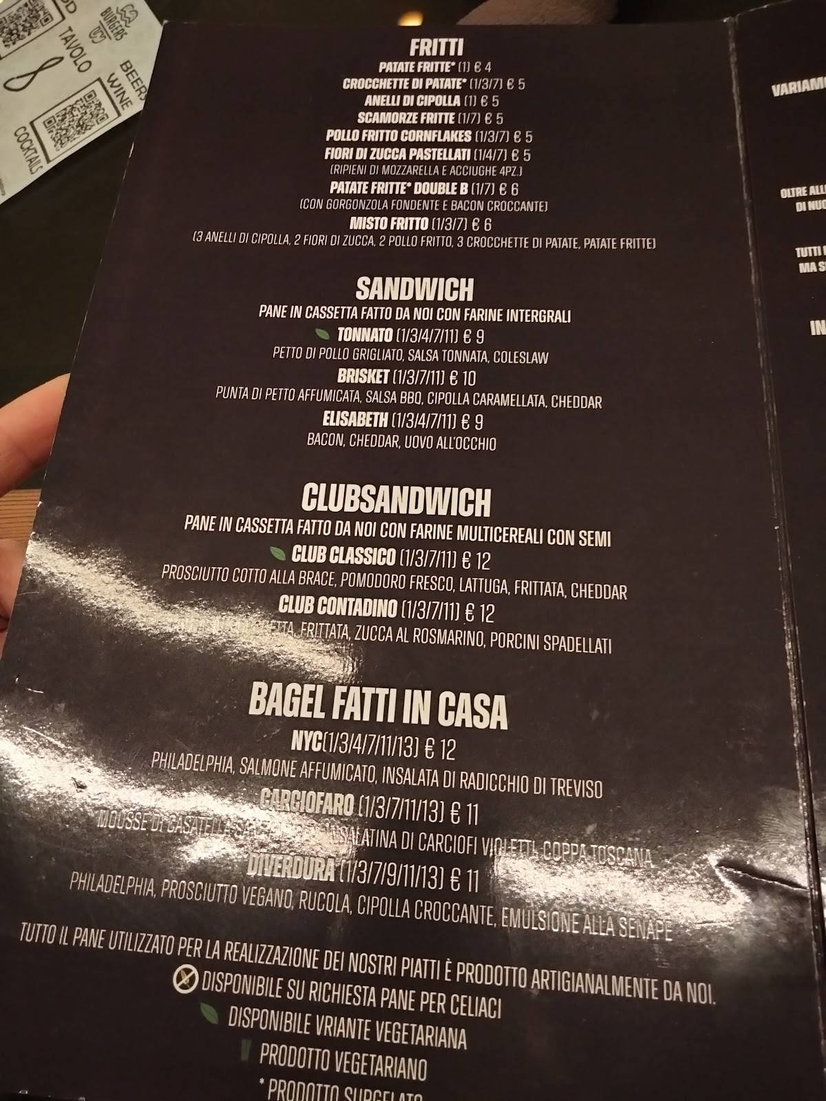 Menu at Double B. Burgers pub & bar, Zero Branco