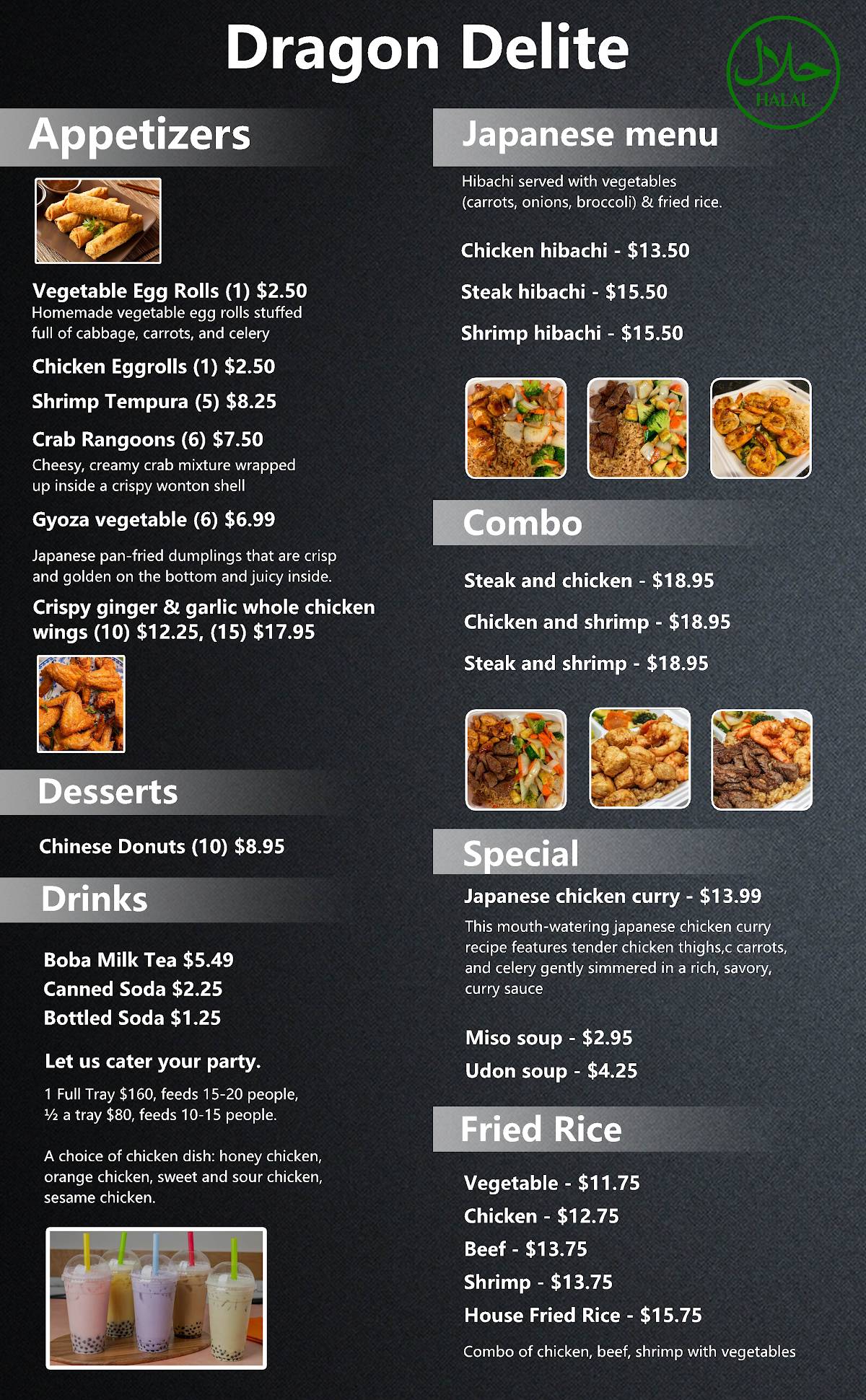 Menu at Dragon Delite Chinese Restaurant, Stone Mountain
