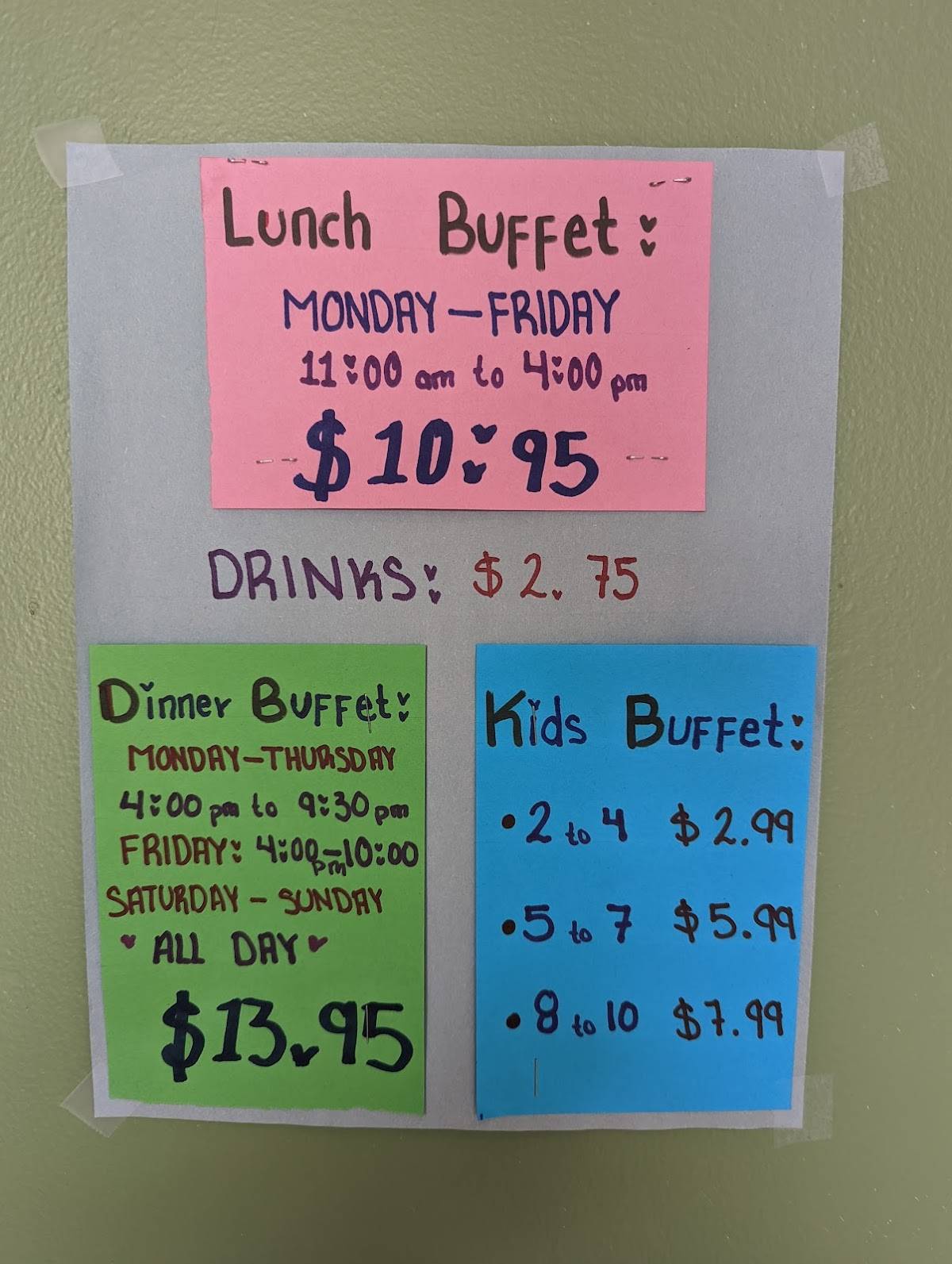Menu at Dragon Empire Chinese Buffet restaurant, Overland Park