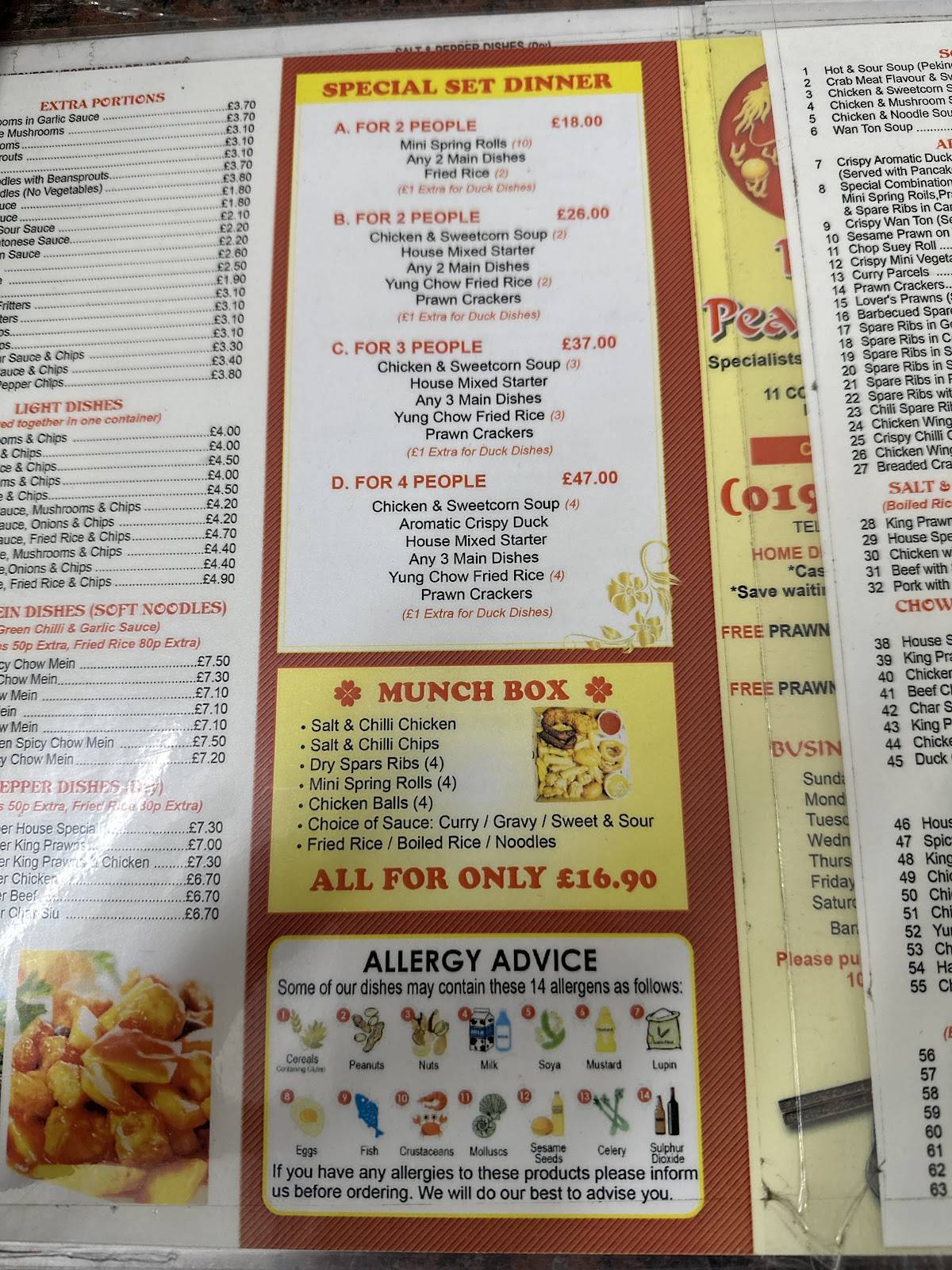 Menu at Dragon Pearl cottage Chinese take away restaurant, Newcastle ...