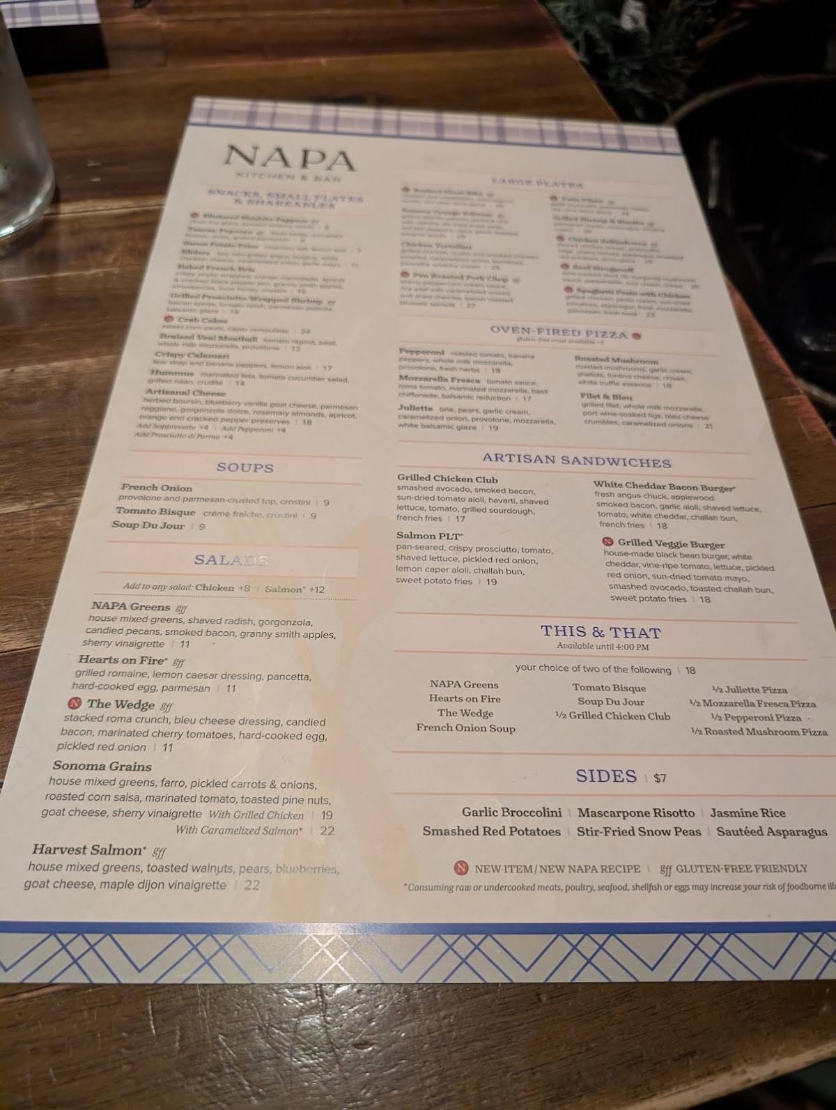 Menu at NAPA Kitchen + Bar Dublin, Dublin